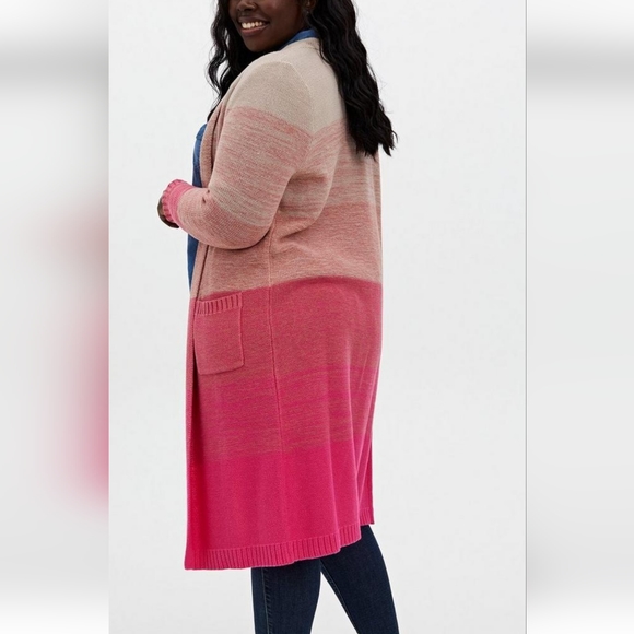 torrid | Sweaters | Pink Ombre Stripe Slouchy Duster | Poshmark